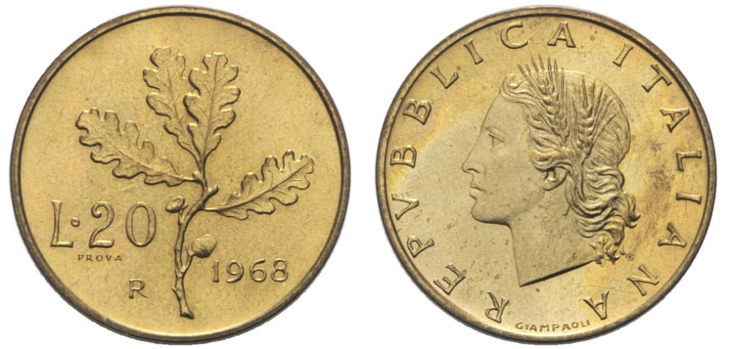 20 Lire 1957, 1958, 1970 - Valore e Caratteristiche